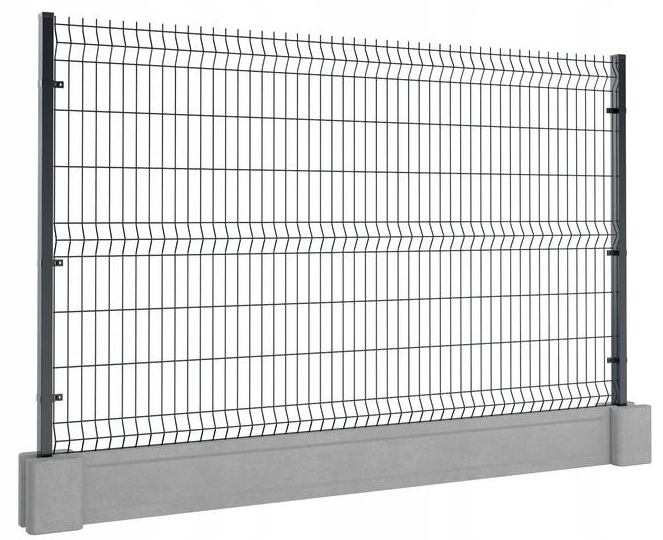 Ogrodzenie panelowe panel systemowy 3D 1,78x2,5m + podmurówka CZARNY ...