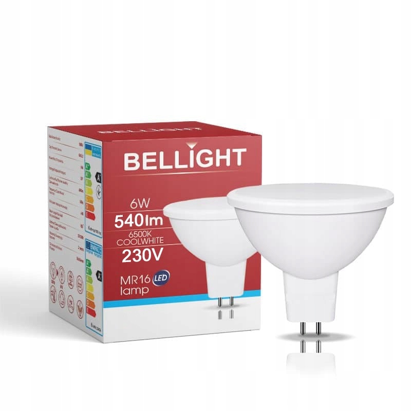 BELLIGHT Żarówka LED MR16 230V 6W=50W 6500K 540lm (5903089801474) • Cena, Opinie • Źródła ...