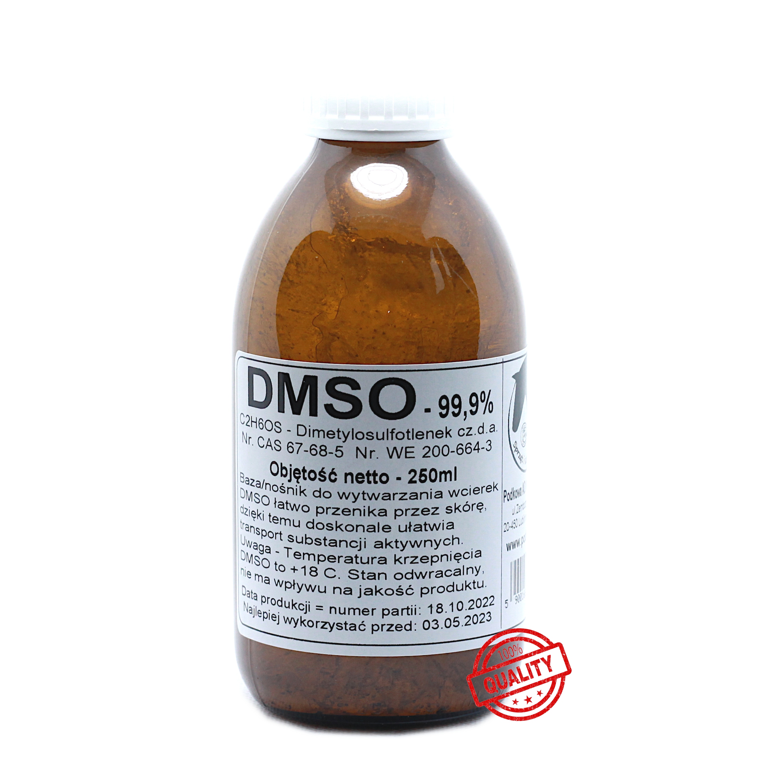 DMSO - Dimetylosulfotlenek 250ml Podkowa CZYSTY 13129116998 - Allegro.pl