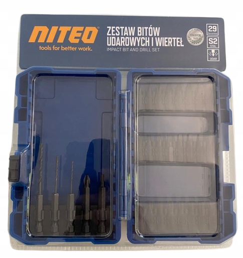 NITEO ZESTAW BITÓW UDAROWYCH I WIERTEŁ 29el. • Cena, Opinie - Allegro
