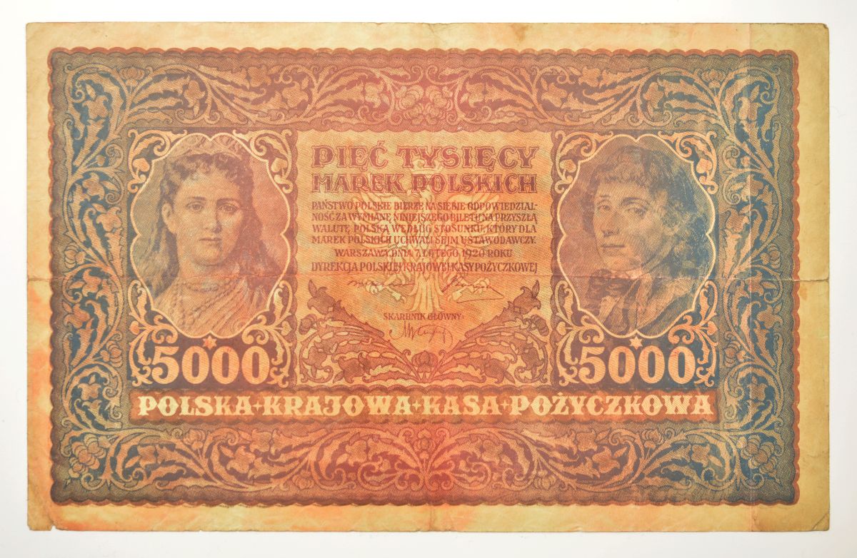 POLSKA II RP 5000 MAREK 07.02.1920 Mił 31A • Cena, Opinie • Polska ...