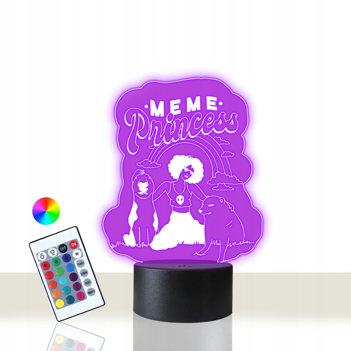 Lampka Nocna Stołowa 3D LED Meme Princess Mem Na Prezent Pilot ...