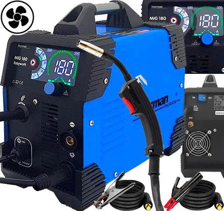 SPAWARKA INWERTOROWA MIGOMAT PÓŁAUTOMAT SHERMAN MIG 180 EASYWORK 230V ...