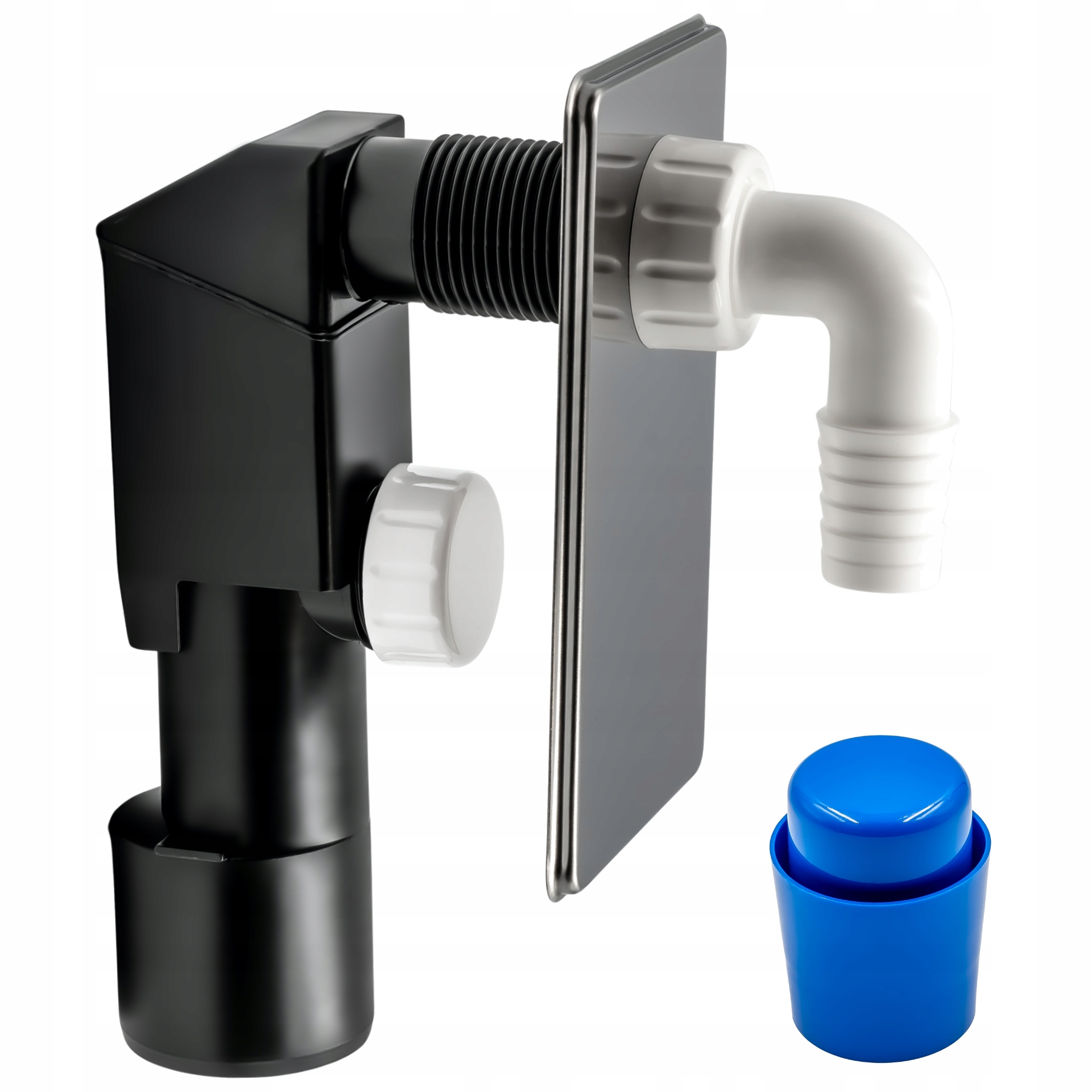 SYFON ODPŁYW PRALKI ZMYWARKI PODTYNKOWY CHROMOWANY CHROM DN50 WYSOKA ...