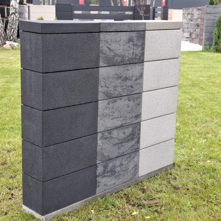 Pustak ogrodzeniowy 40x20x20 PRO+ midi grafit Mur Ogrodzenie Słupek ...