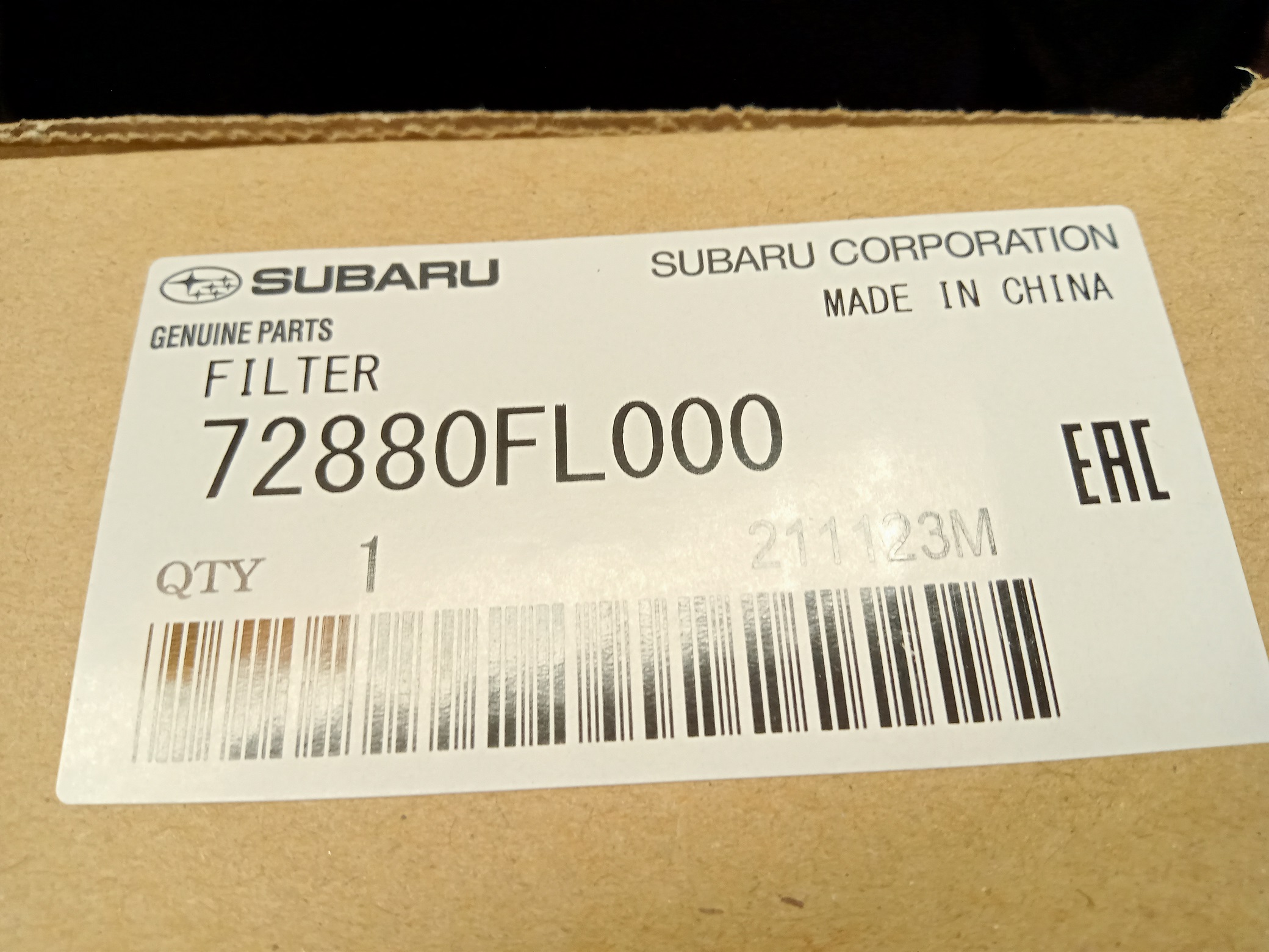 NOWY ORYGINALNY FILTR KABINOWY SUBARU 72880FL000 za 173.00PLN z ...