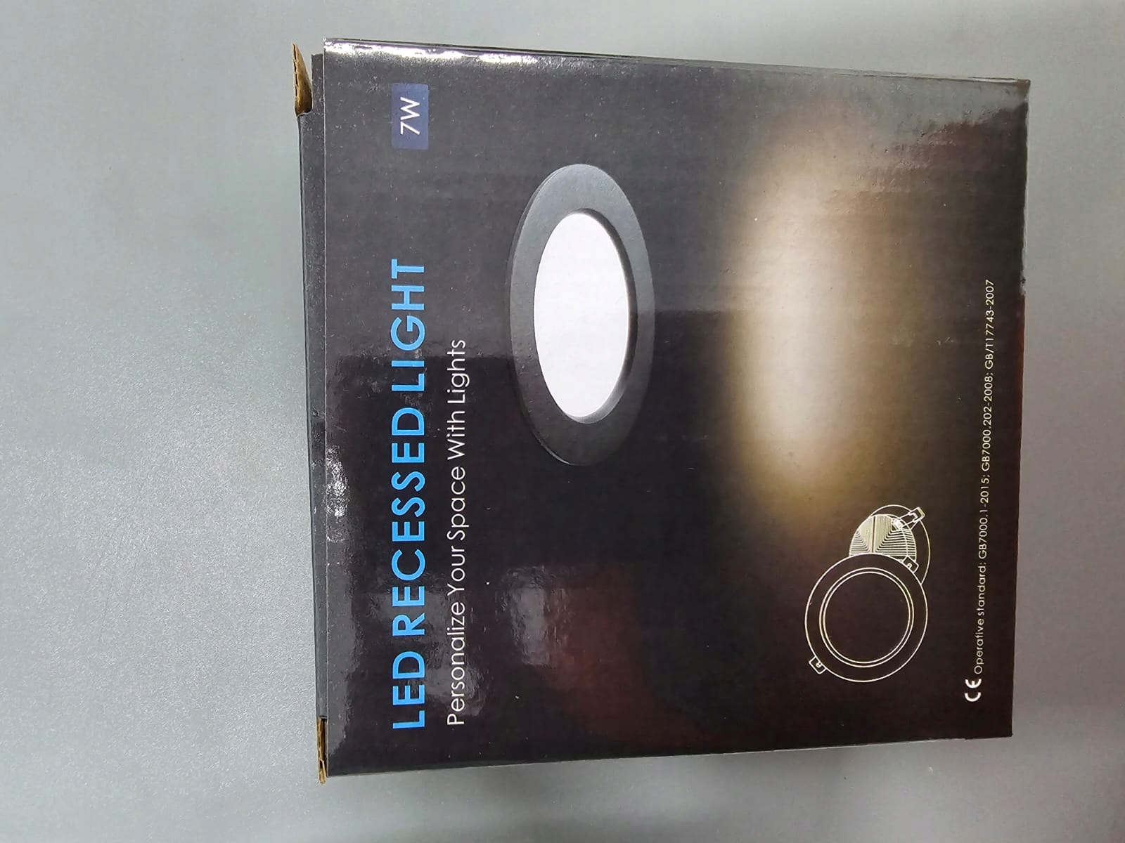 REFLEKTOR LED WPUSZCZANY OCZKO ZESTAW 10 SZTUK ultra płaski 7W czarny ...