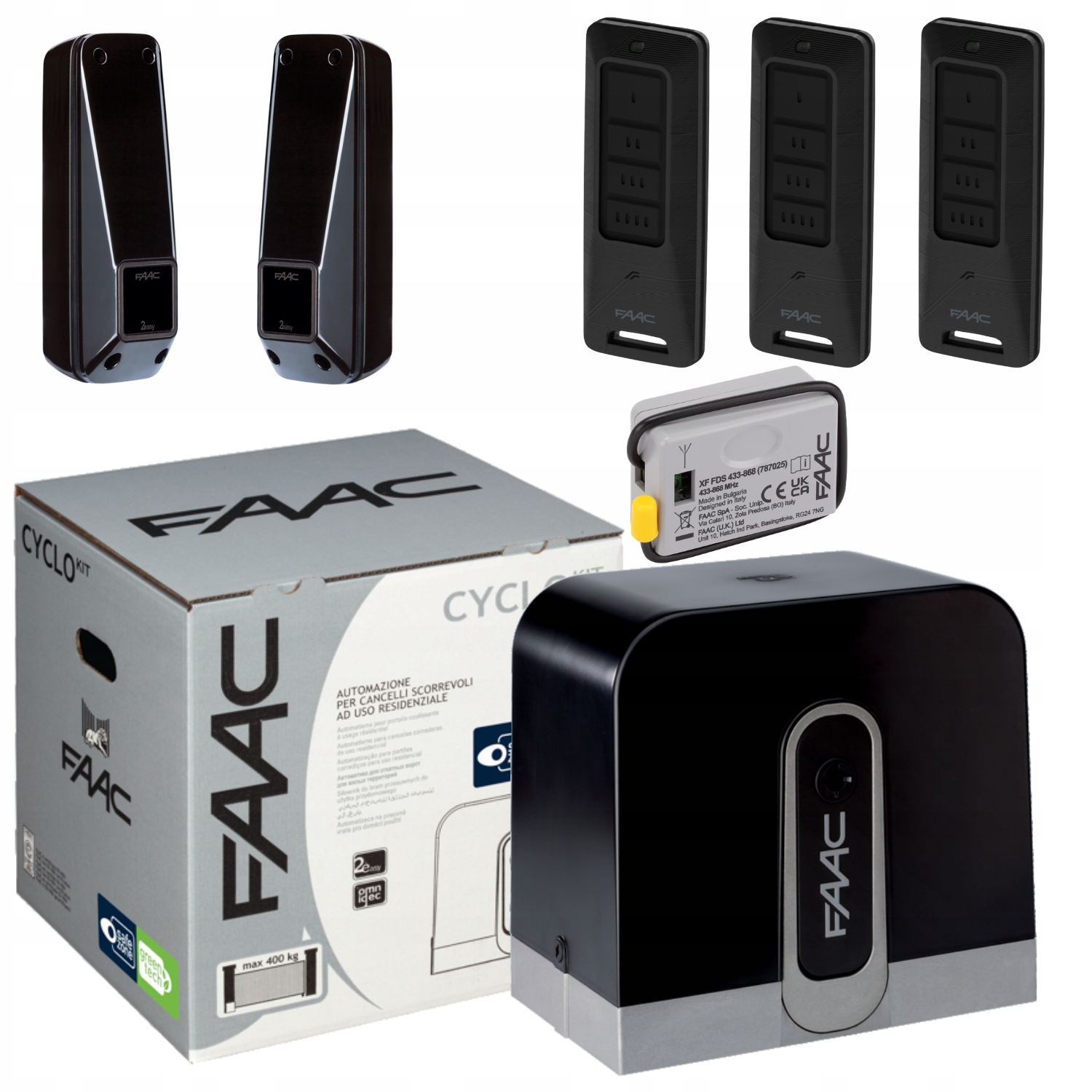 FAAC Cyclo C720 + Pilot XT4FDS 3szt. Napęd do bramy przesuwnej automat (5907190580402) • Cena ...