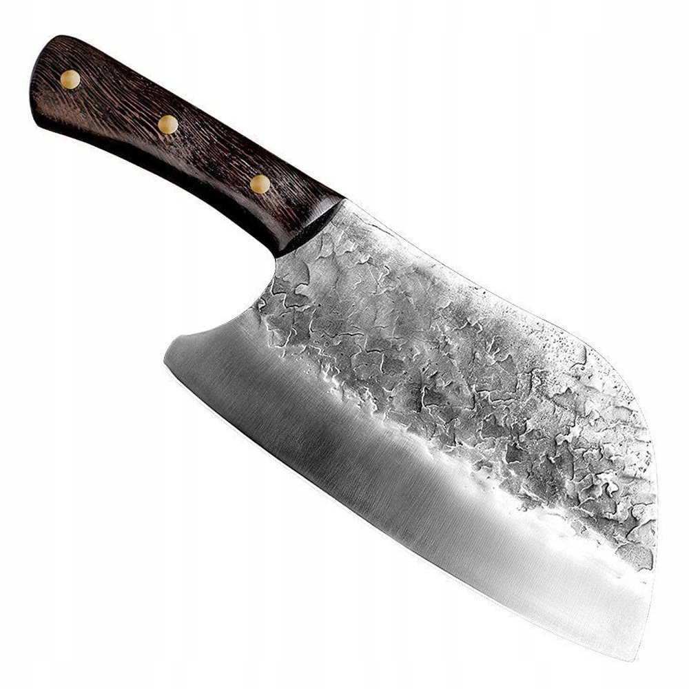 PROFESJONALNY TASAK NÓŻ SZEFA KUCHNI RĘCZNIE KUTY DREWNO OSTRY 30CM ...