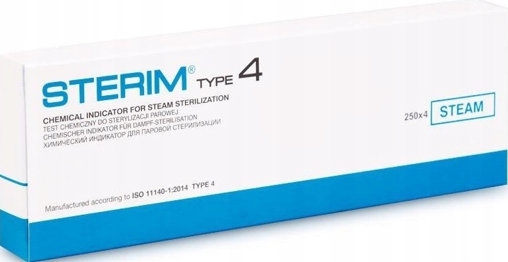 TEST STERIM PASKI DO STERYLIZACJI, KONTROLA AUTOKLAWU 4 x 250 szt ...
