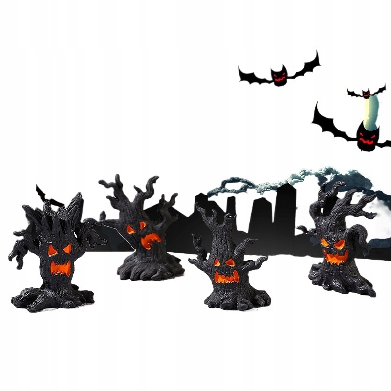 4 Halloween Demon Tree Scena Akcesoria Ozdobne (739411587120) • Cena ...