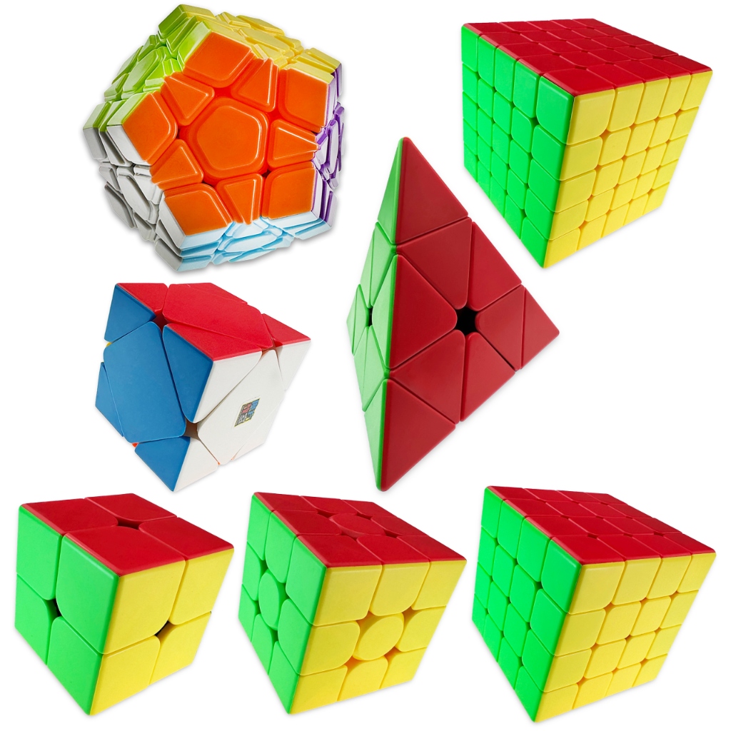 ZESTAW KOSTEK 2x2 + 3x3 + 4x4 + 5x5 + Pyraminx + Megaminx + Skewb ...