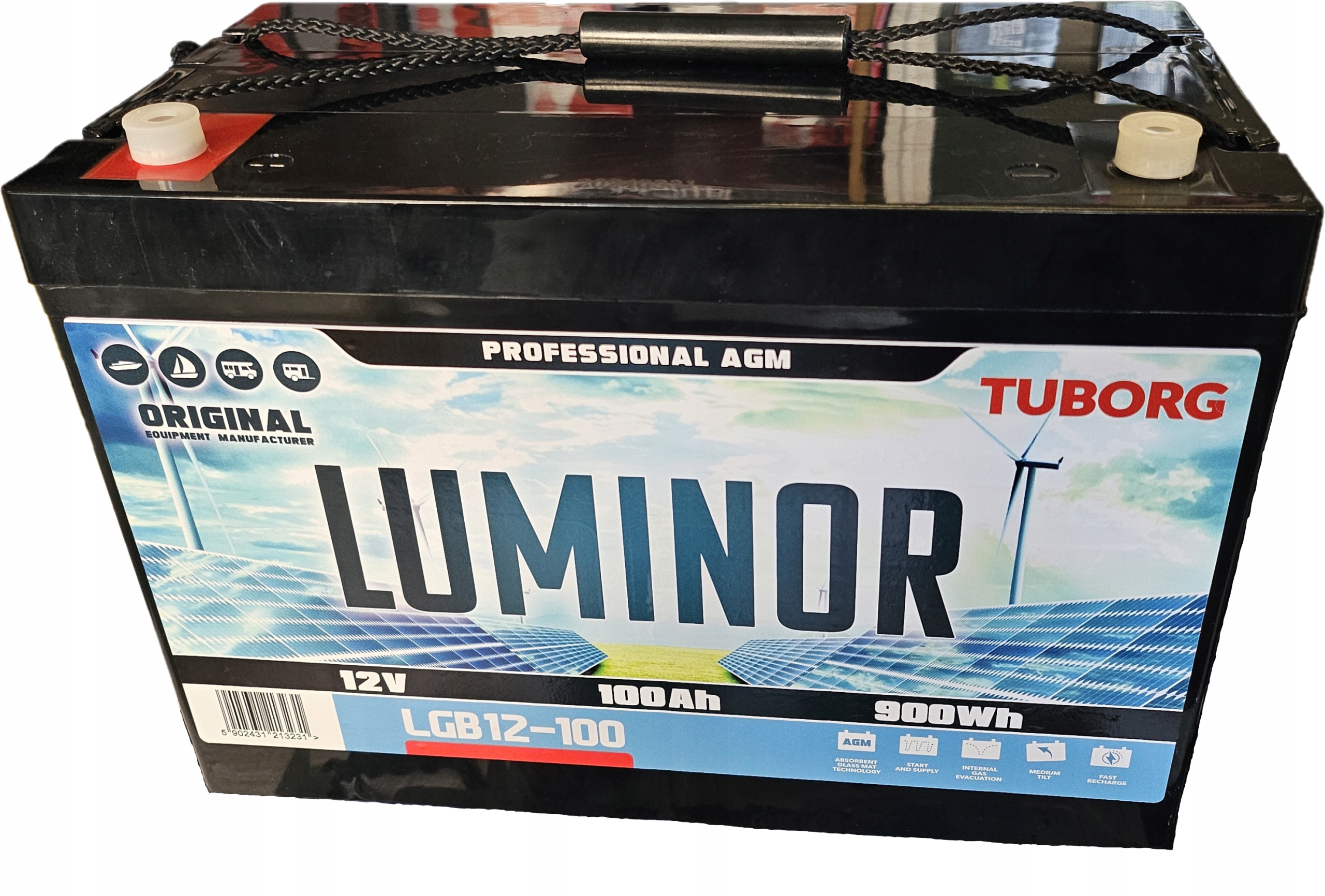 Akumulator MOCNY LUMINOR SOLAR AGM 12V 100Ah UPS KAMPER VRLA Off Grid - 15231953548 - Allegro