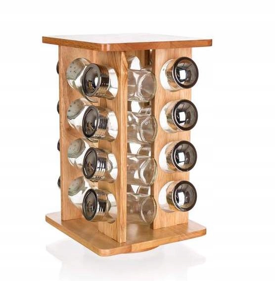 PRZYPRAWNIK KOMPLET NA PRZYPRAWY DREWNIANY STOJAK • Cena, Opinie ...