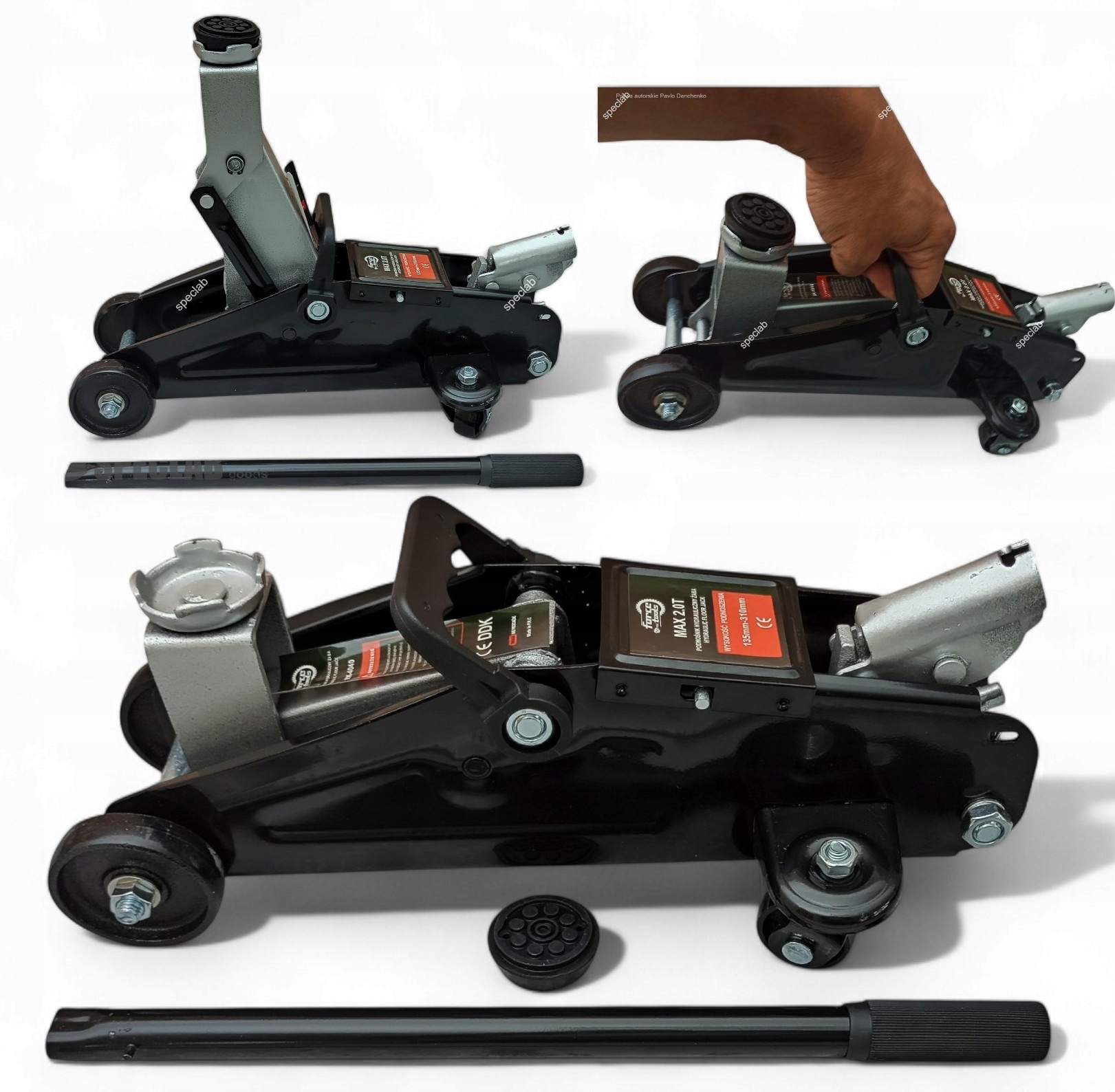 ŽABA HYDRAULICKÝ ZDVIHÁK DO AUTA 2T NÍZKOPROFILOVÝ + GUMA - Allegro