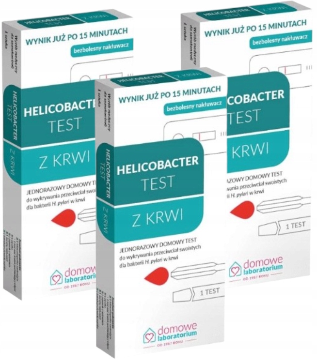 Helicobacter Test Z Krwi Na Bakterie H Pylori 3 sztuki (5907572329247 ...