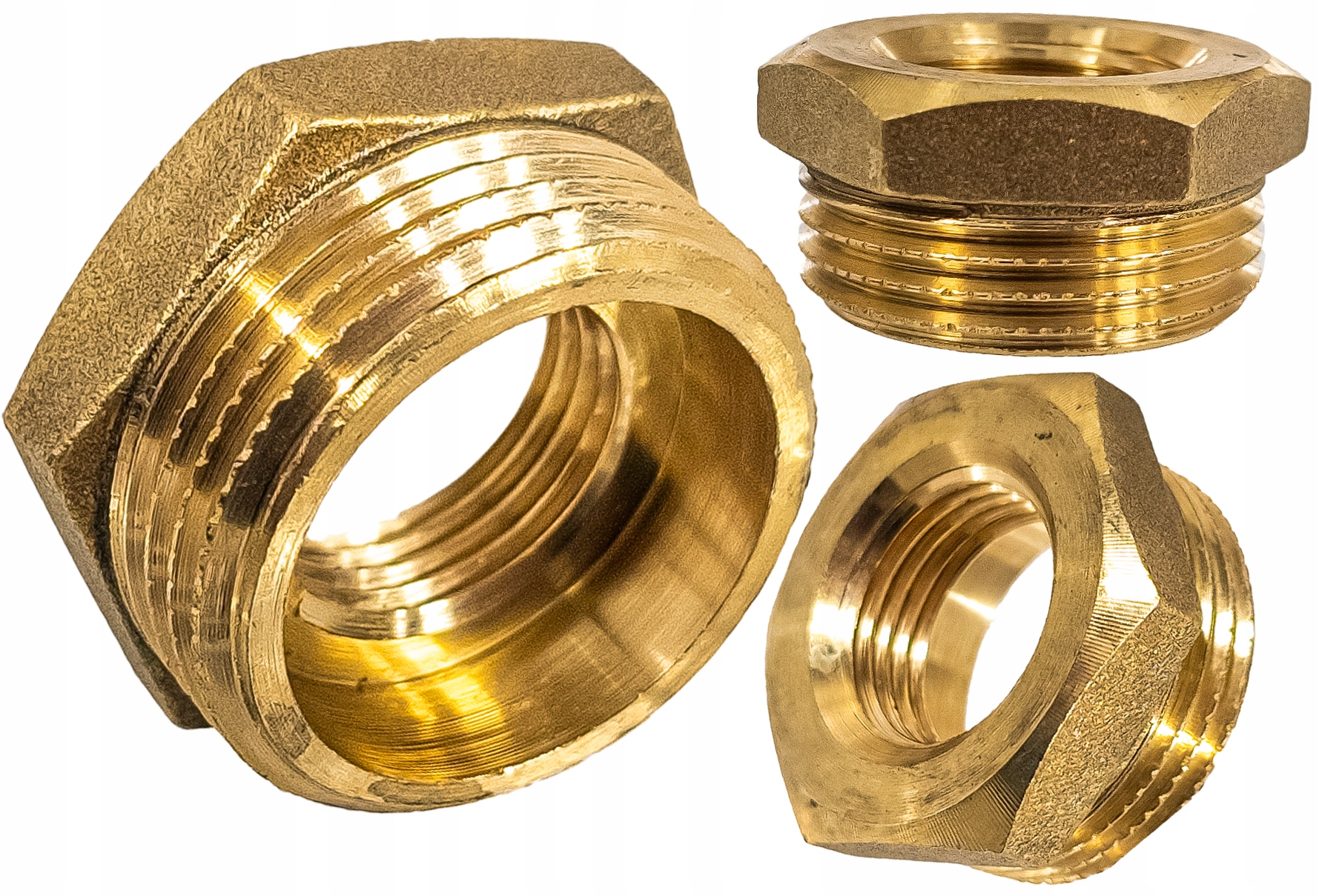 REDUKCJA ZWĘŻKA ZŁĄCZKA MOSIĘŻNA FI 1"x1/2"CALA DN25/15 SOLIDNA MOCNA SIZER (5901797700768 ...