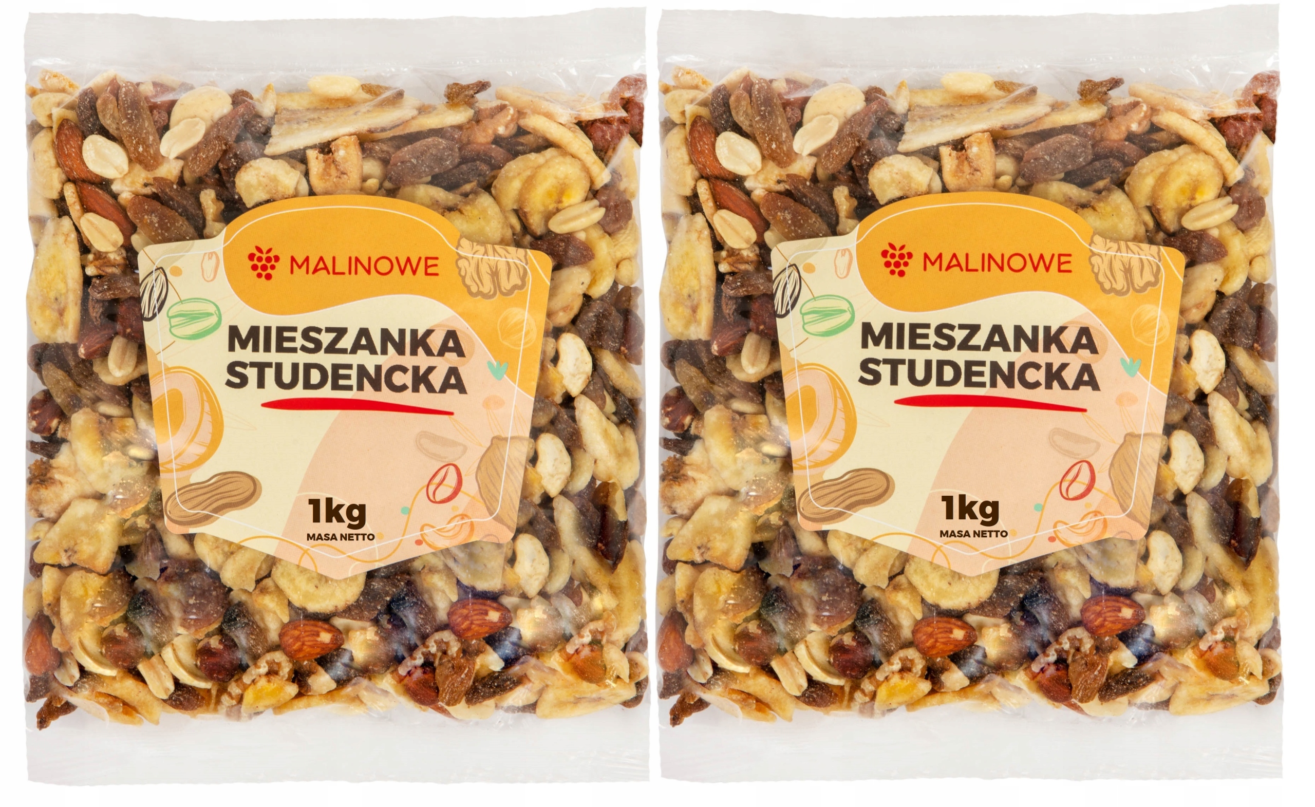 ZESTAW MIESZANKA STUDENCKA 2x1kg ORZECHOWO BAKALIOWA NATURALNA PREMIUM 12158668284 - Allegro.pl