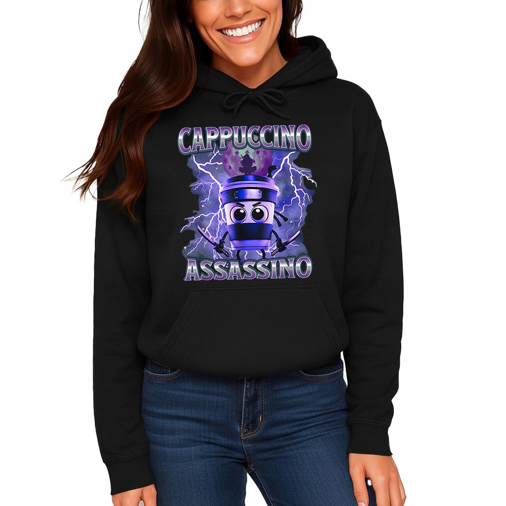 CAPPUCCINO PULÓVER ASSASSINO BRAINROT MÉMEK KÁVÉ NINJA NŐI M za 9080 ...