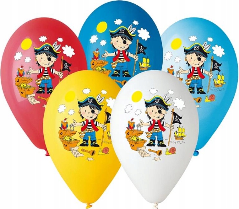 BALONY Kolorowe PIRACI Na URODZINY 5szt 30cm (5901238631033) • Cena ...