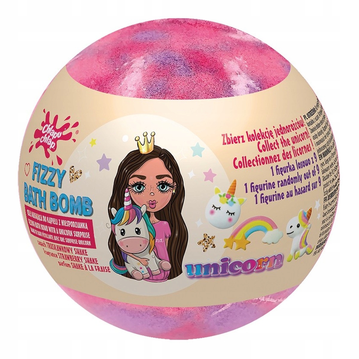 Chlapu Chlap kula do kąpieli strawberry shake • Cena, Opinie - Allegro