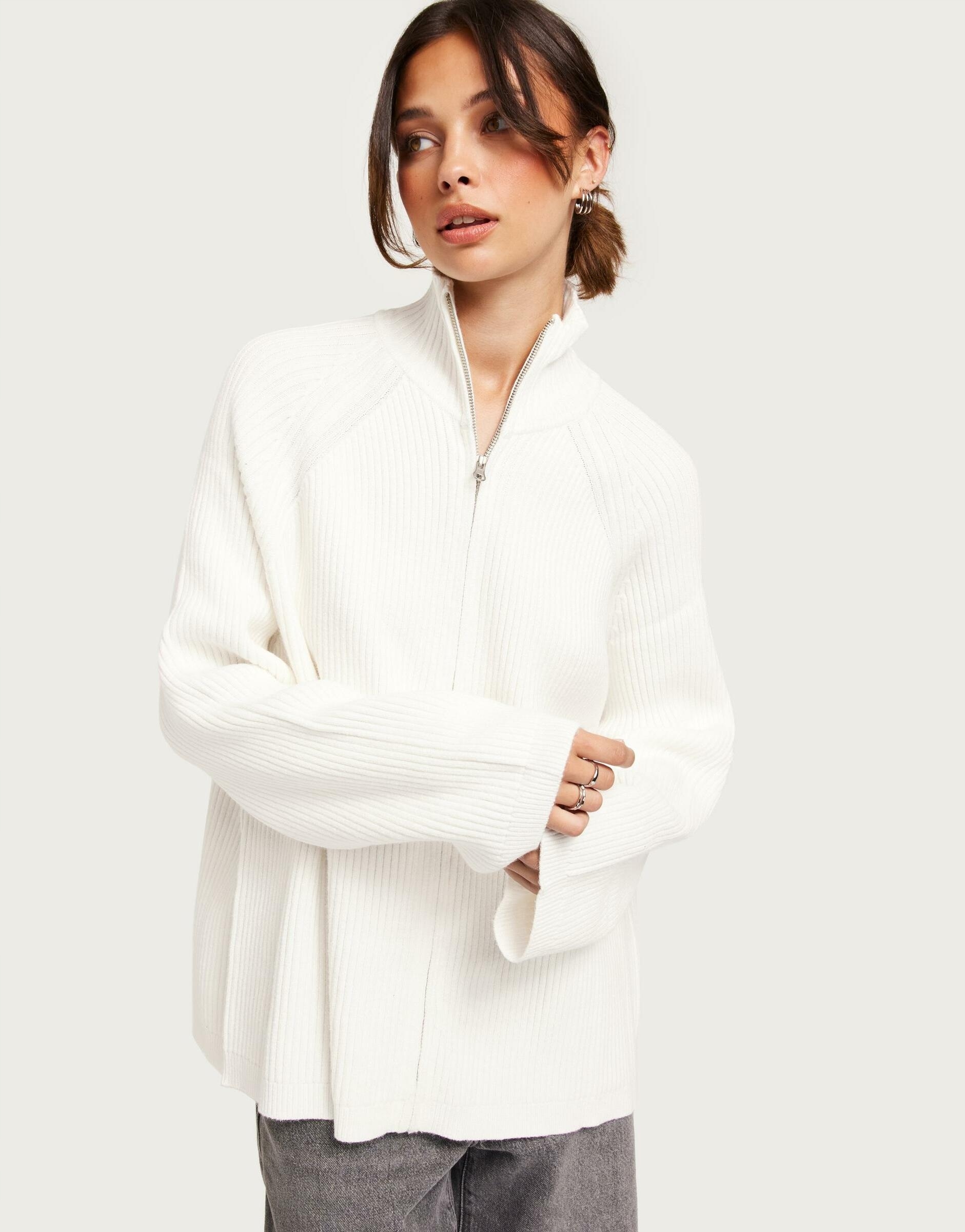 Sweter Rozpinany ze Stójką - Odzież damska - Allegro.pl