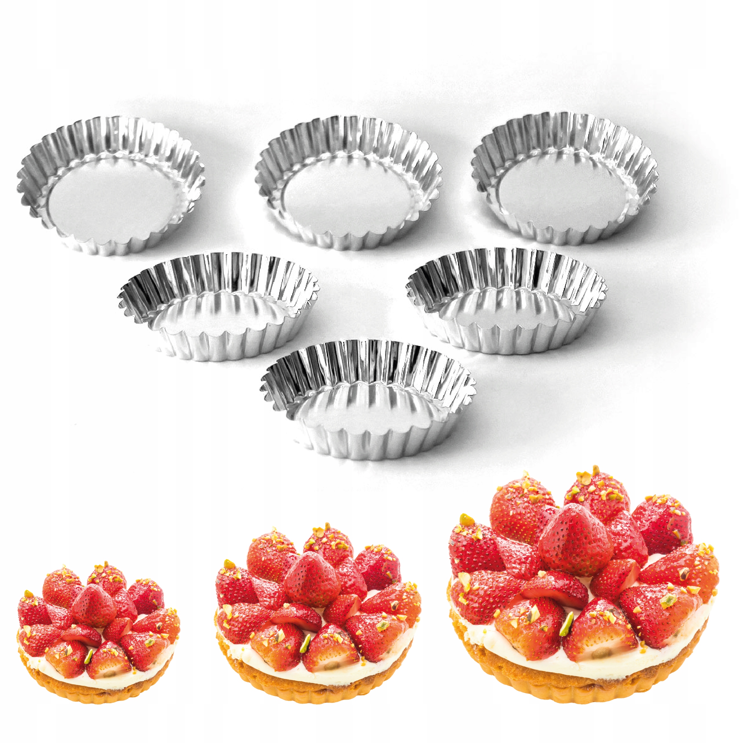 Forma do tarty tartaletki Kuchpol 6 sztuk - średnica 9cm (5907637900435 ...