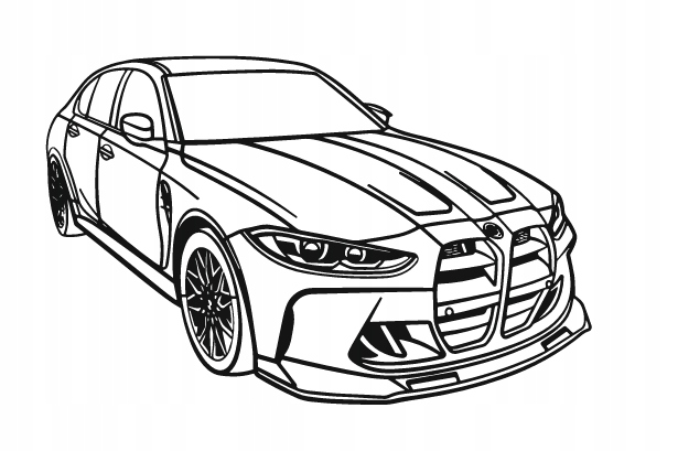 DEKORACJA ścienna Obraz Samochód BMW M3 G80 COMPETITION PERSPECTIVE ...