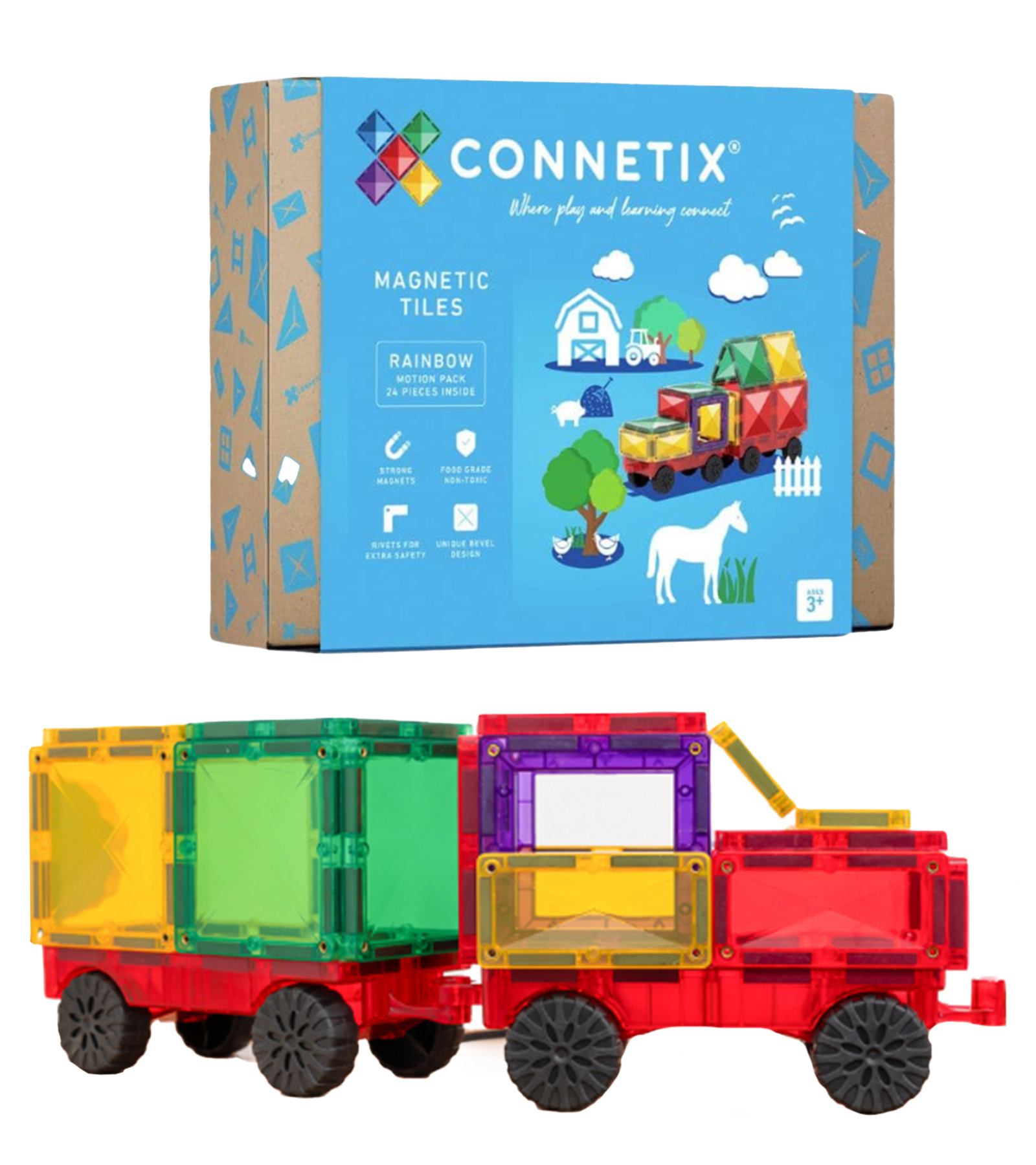 Klocki magnetyczne Connetix - Rainbow Motion Pack 24 el. 3 ...