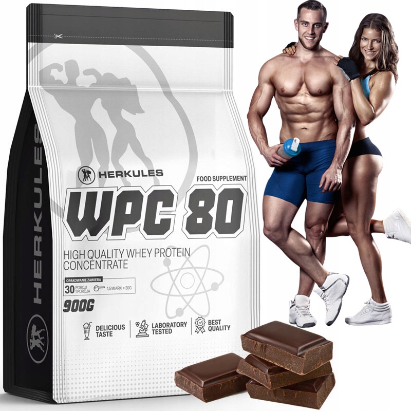 HERKULES WPC 80 900g WHEY PROTEIN CONCENTRATE BIAŁKO WSPARCIE REGENERACJI - 5903968208516 ...