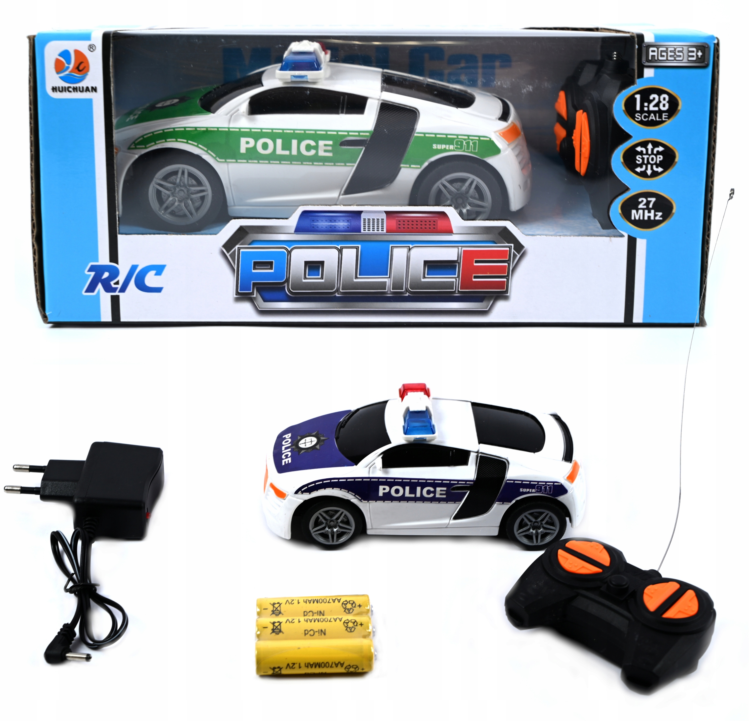 POLICJA SAMOCHÓD NA PILOTA AUTO RADIOWÓZ POLICYJNY ŁADOWARKA RÓŻNE ...