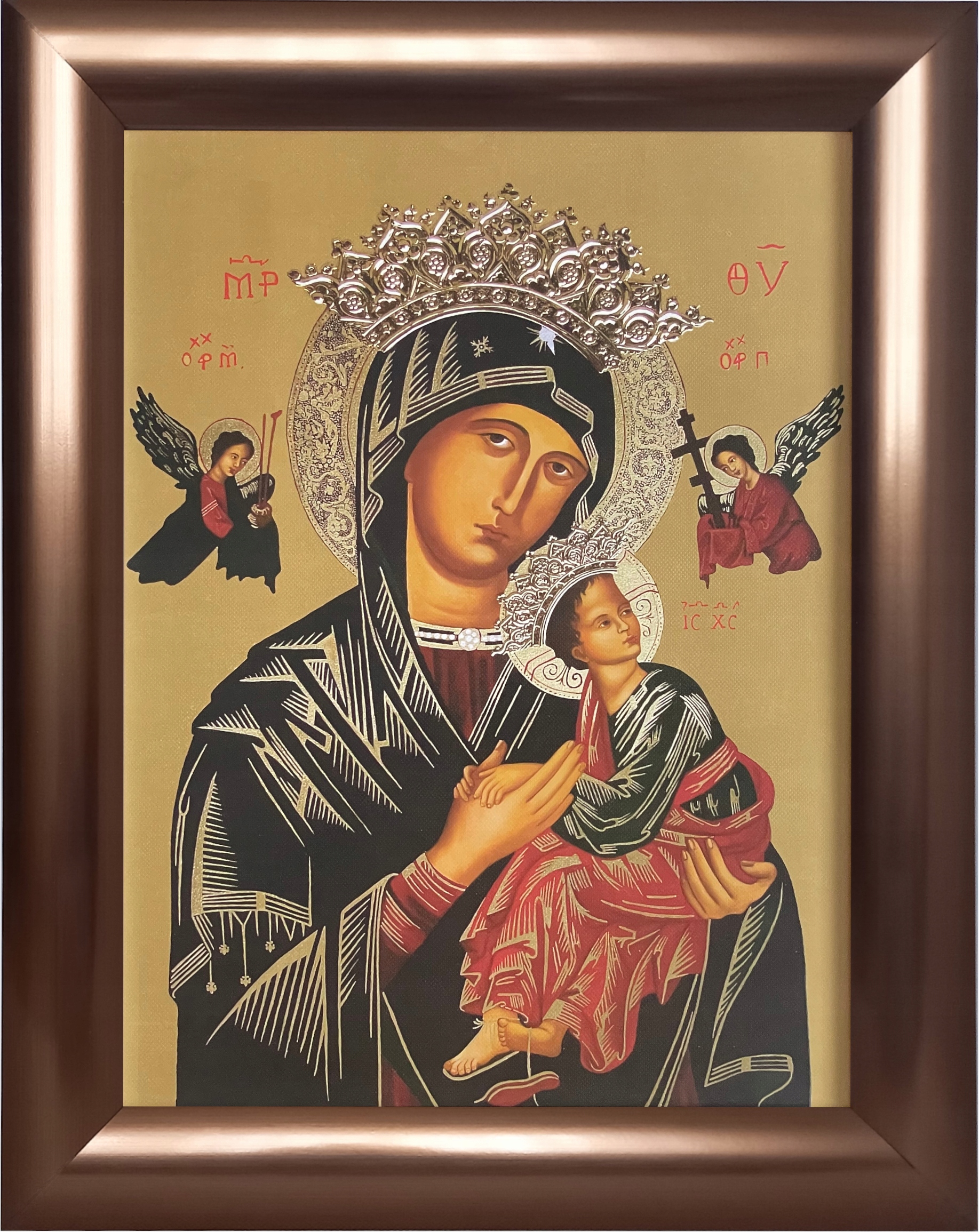 OBRAZ 49x39 MATKA BOSKA NIEUSTAJĄCEJ POMOCY MIEDZIANA RAMA • Cena ...