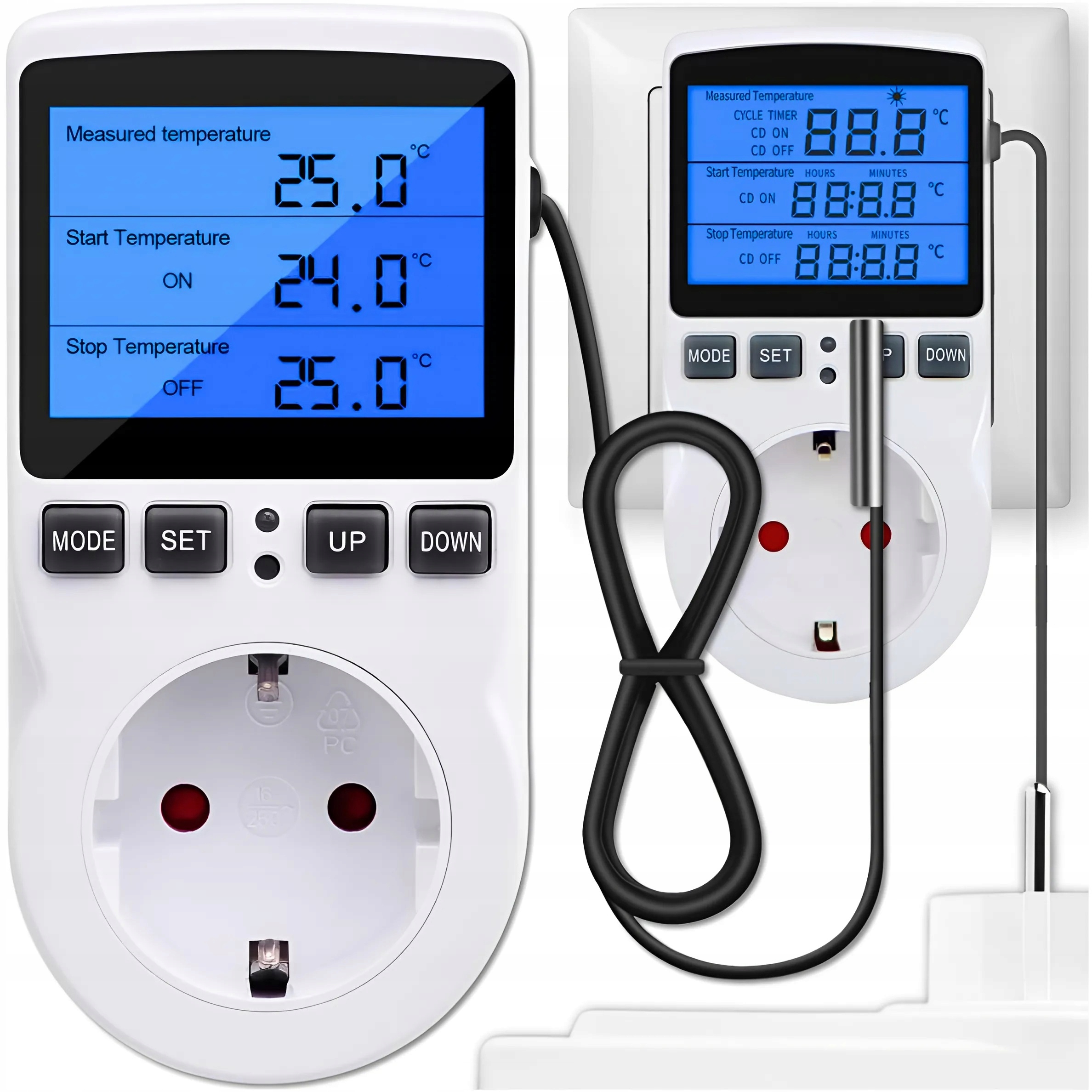 TERMOSTAT ELEKTRONICKÝ REGULÁTOR TEPLOTY 230V Síťová zásuvka - Allegro