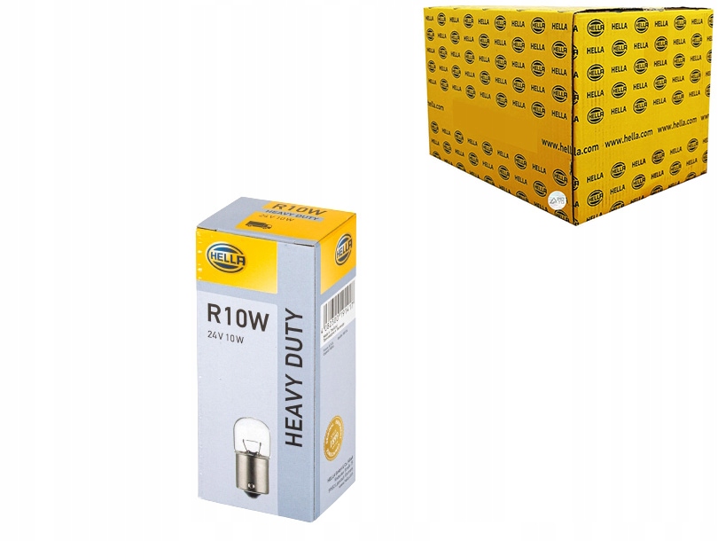 ŻARÓWKA 10SZT. HELLA TRUCK 8GA002071251 R10W 24V 10W BA15S COKOŁOWA ...