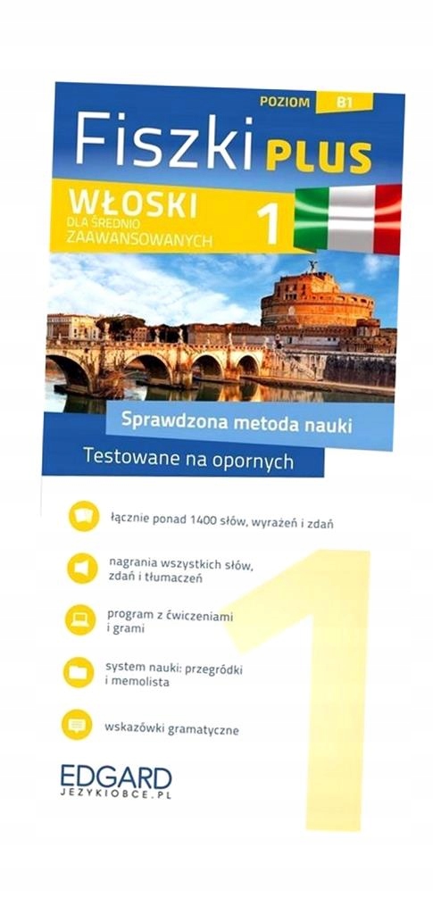 WŁOSKI FISZKI PLUS DLA ŚREDNIO ZAAWANSOWANYCH 1 DARIO PROLA, MIŁOGOST ...