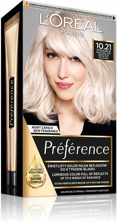 Loreal Preference trwała farba do włosów 10.21 Stockholm Perłowy Blond ...
