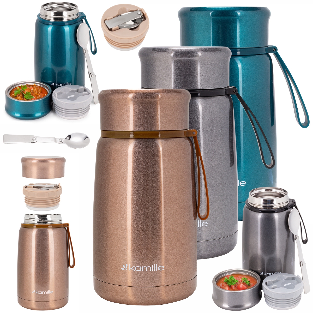 TERMOS OBIADOWY na ZUPĘ OBIAD POJEMNIK MENAŻKA LUNCH BOX KAMILLE ...