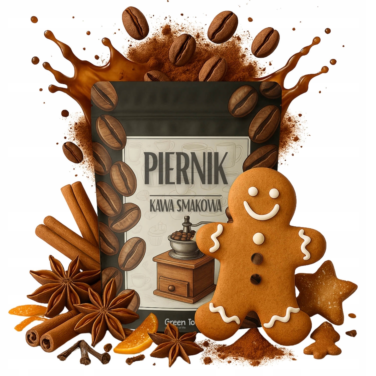 KAWA MIELONA PIERNIKOWA piernik świąteczna korzenna 200 g Green Touch ...