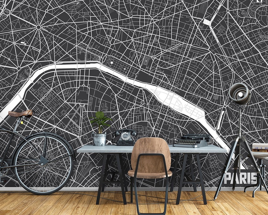 Vliesová Fototapeta 520x318 Mapa Paříže +lepidlo - Allegro