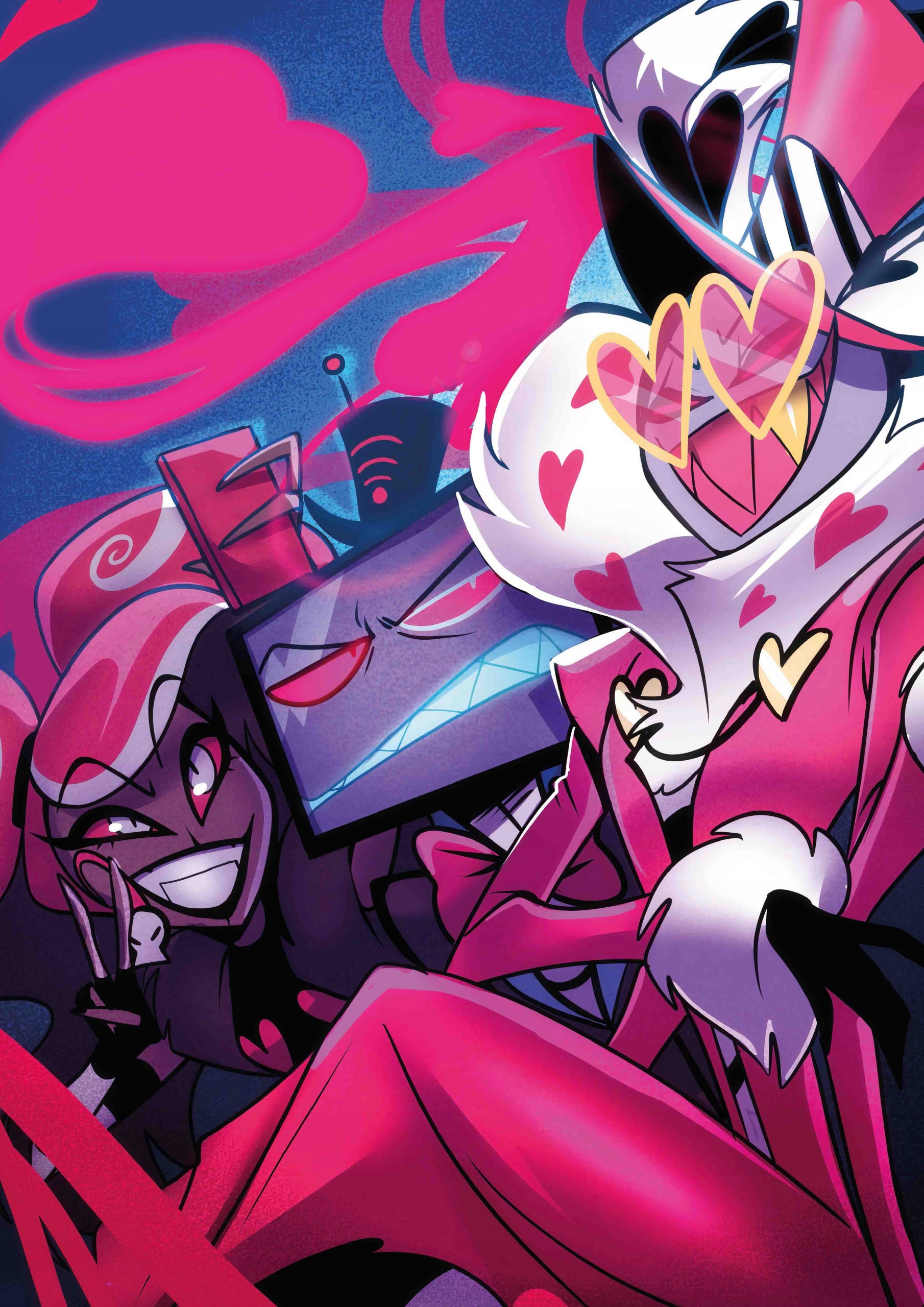 Plakat Anime Manga Serial Hazbin Hotel Husk Vox Velvette Valentino A2