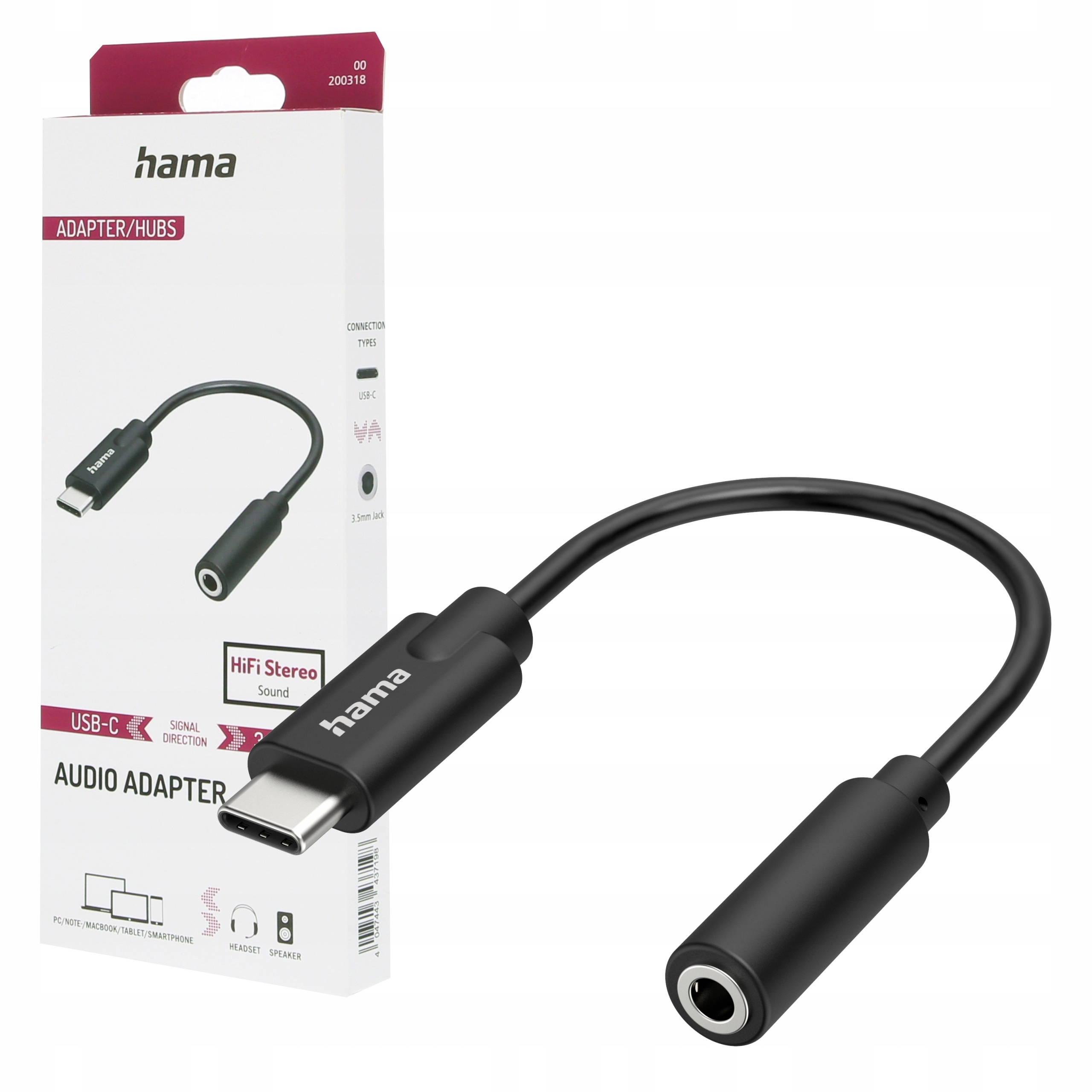 HAMA ADAPTER USB-C WT - Jack 3,5 mm GN - Sklep, Opinie, Cena w Allegro