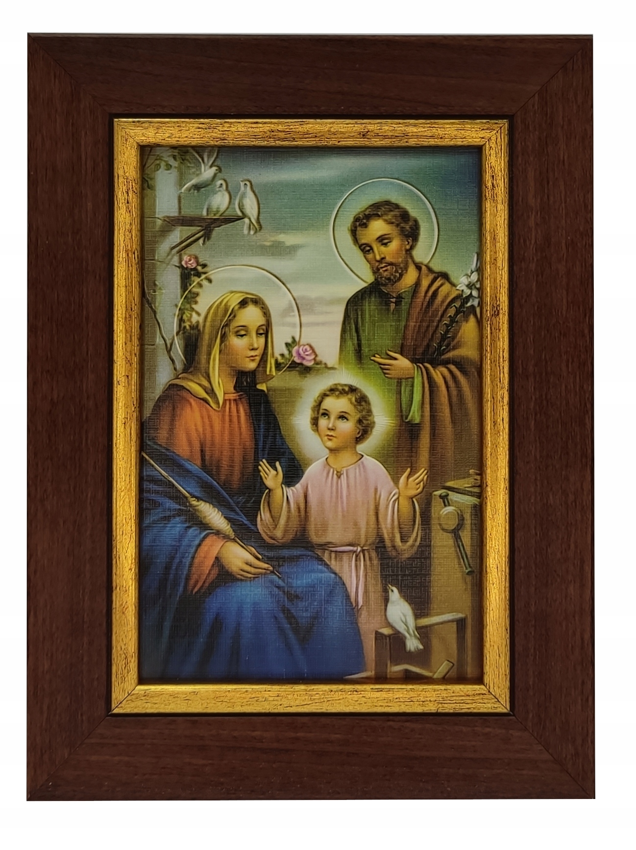 ŚWIĘTA RODZINA OBRAZ NA ŚCIANĘ W ZŁOTEJ RAMIE JEZU (5905610406738 ...