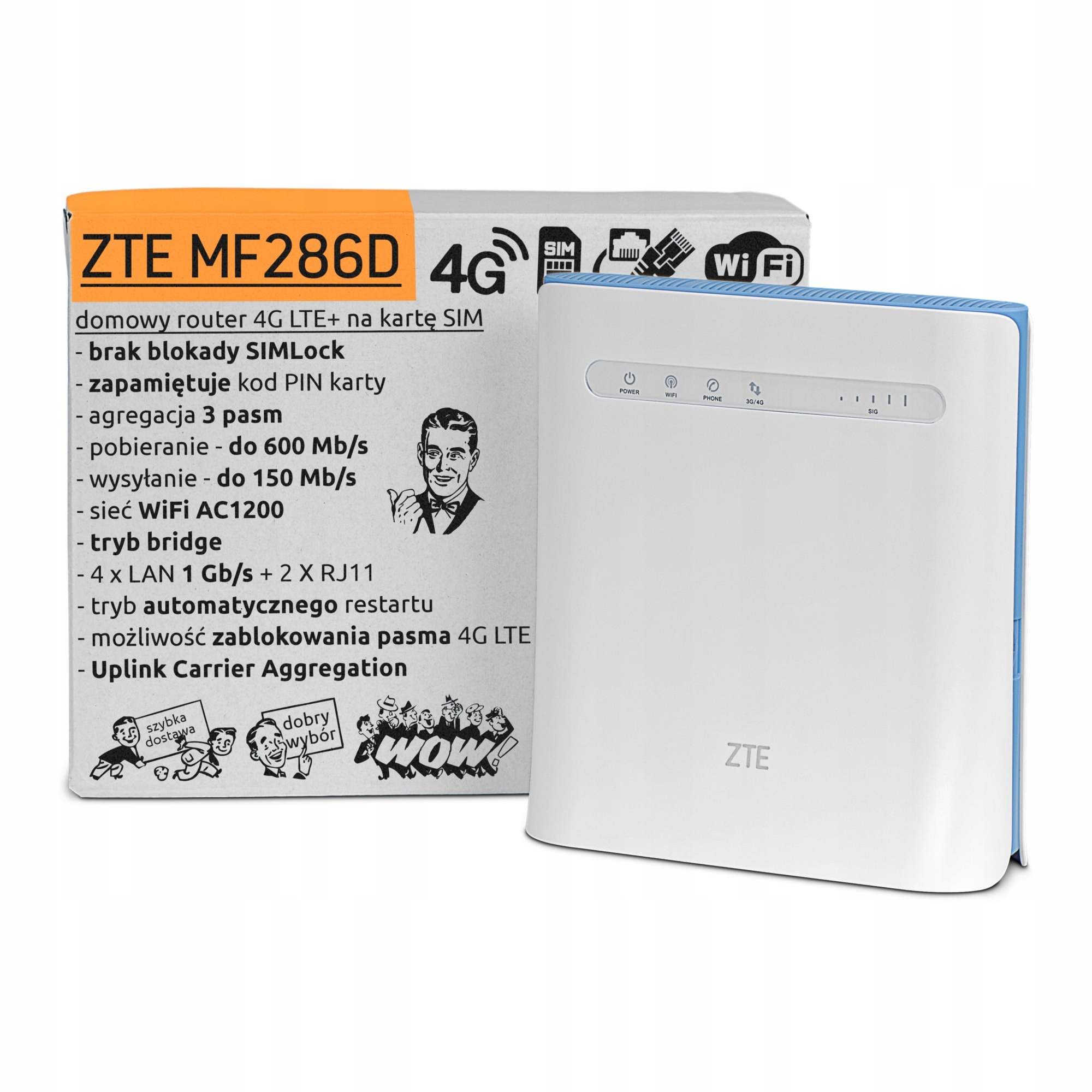 ZTE MF286D Nordic router WiFi 4G LTE na kartę SIM bez simlocka z ...