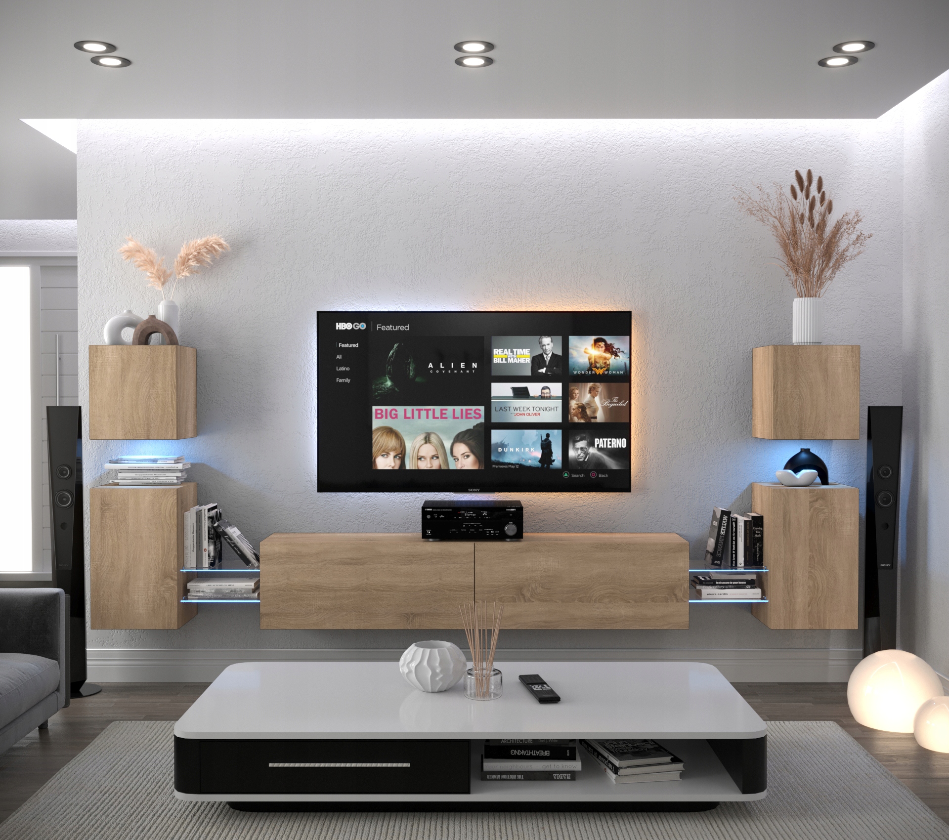 Meblościanka Nowoczesna Salon Meble N105 1C • Cena, Opinie • Zestawy ...