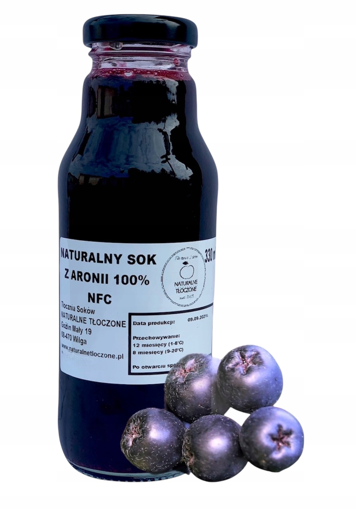 ARONIA GYÜMÖLCSLÉ 100% 330 ml (palackban, préselt,NFC) za 1550.00HUF-ért - Allegro