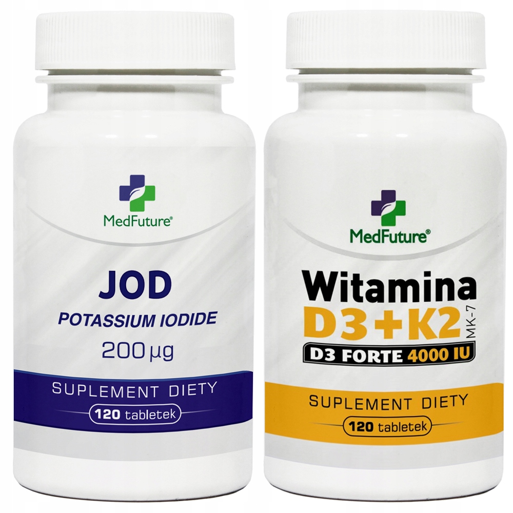 Jod Jodek Potasu + Witamina D3 + K2 Forte Zestaw 12786219065 - Allegro.pl