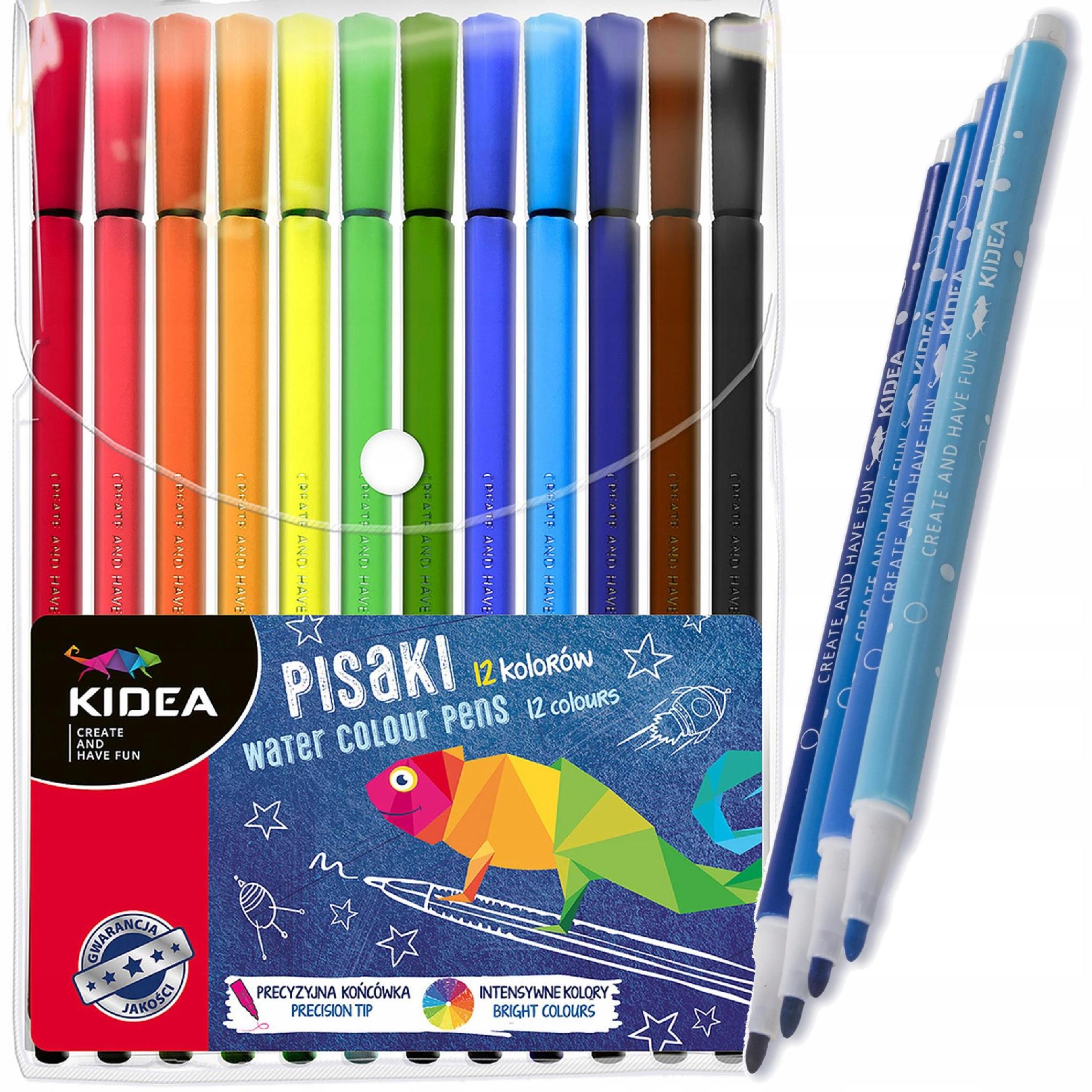 Kidea pisaki mazaki flamastry w etui 12 kolorów (5901130052608) • Cena ...