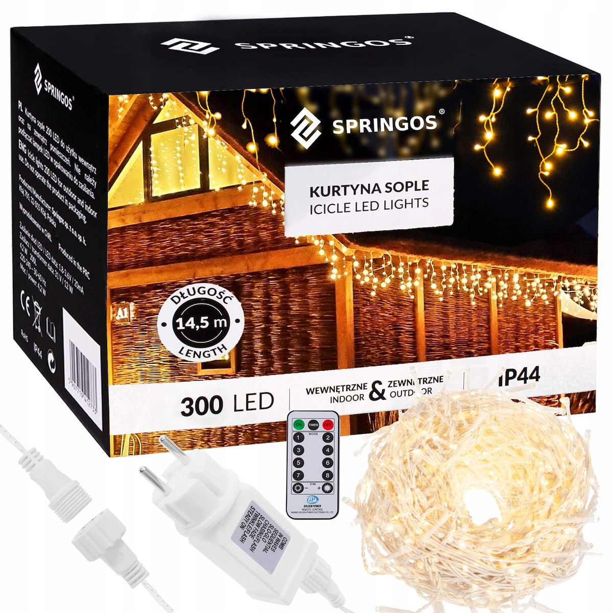 SOPLE 300 LED LAMPKI ZEWNĘTRZNE 14,5m PILOT FLASH KURTYNA GIRLANDA ...