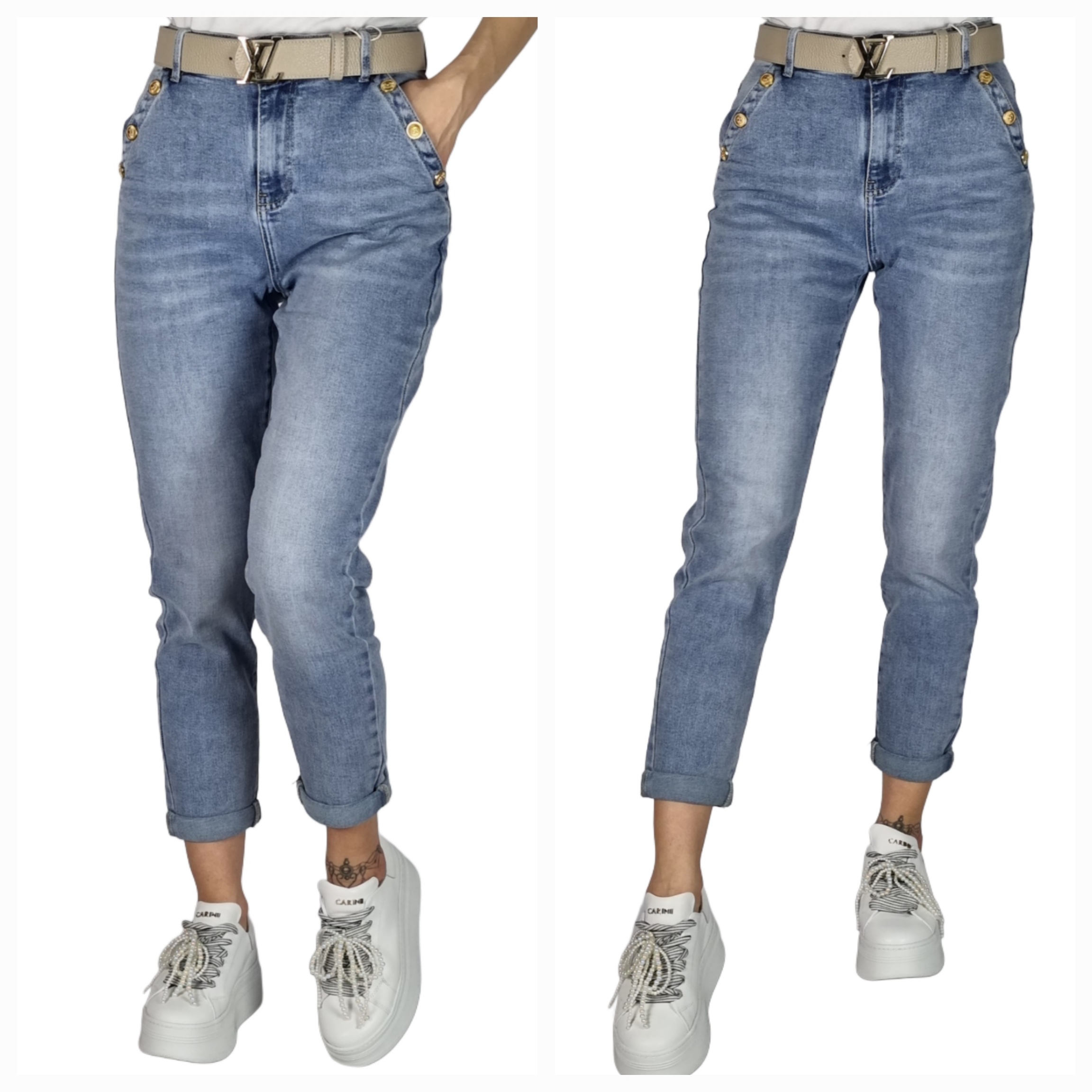 M.SARA SPODNIE JEANSOWE MOM FIT ROZMIAR 3XL • Cena, Opinie • Jeansy ...