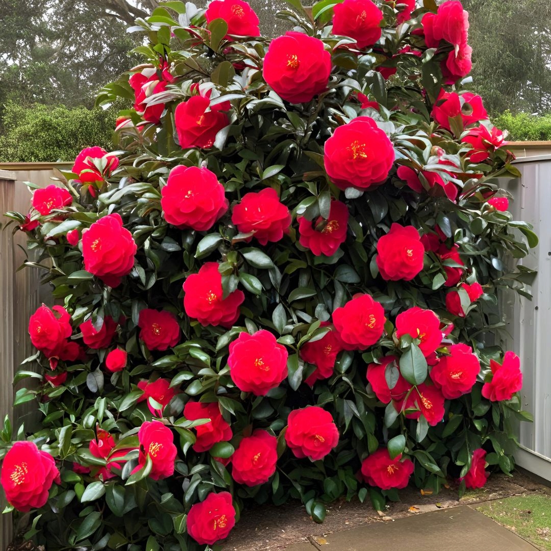 Camellia INTENSYWNIE CZERWONE KWIATY - Kamelia Zimozielony Krzew ...